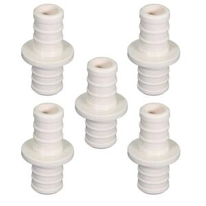 PLUMBFLEX 1 in. x 1/2 in. Plastic PEX Poly Alloy Straight Coupling Barb Pipe Fitting (5-Pack ...