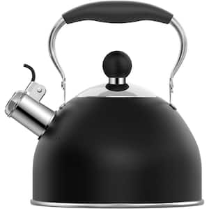 Typhoon Otto 10 cup Stainless Steel Black Whistling Tea Kettle 1401.173 ...