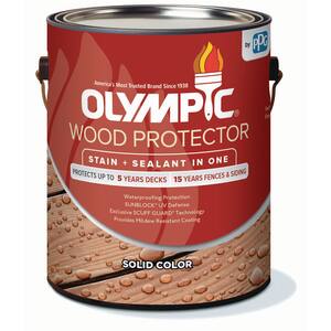 Olympic Wood Protector 1 gal. Base 2 Solid Exterior Stain Plus Sealer ...