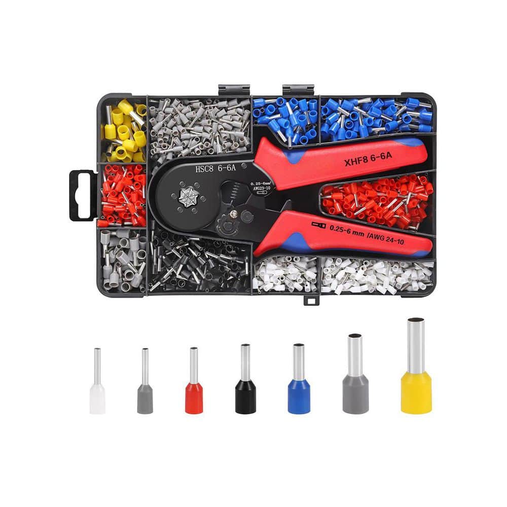 1700 PCS Hexagonal Ferrule Crimping Tool Kit Wire End Terminals AWG 28 ...
