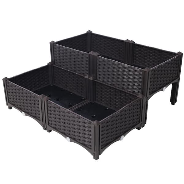 Elevated Garden Bed, 31.5 in. L x 31.5 in. W x 14.7 in. H Plastic ...
