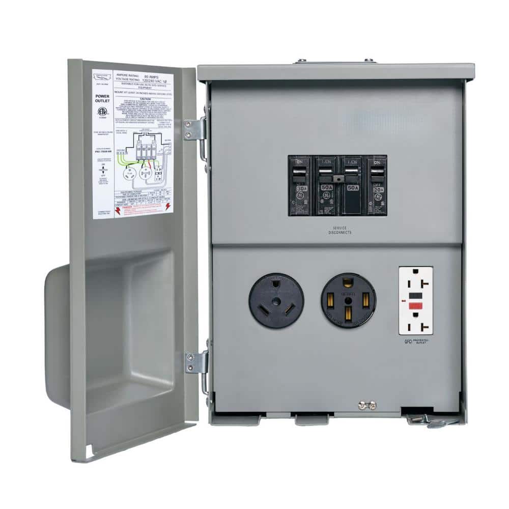 Connecticut Electric 80-Amp RV Panel Outlet with 50-Amp and 30-Amp ...