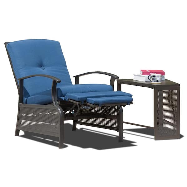 Patio Recliner Chair Outdoor Adjustable Lounge Chair with Strong ...