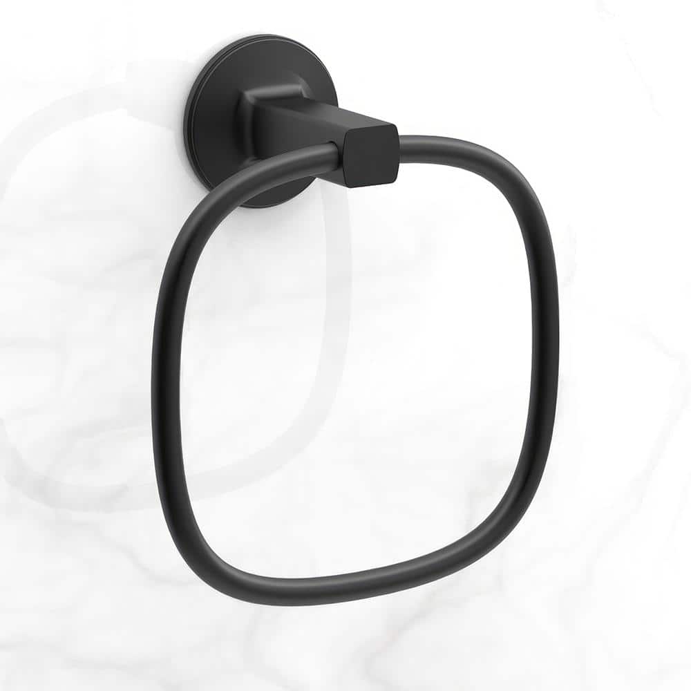 Glacier Bay Denia Wall Mounted Towel Ring in Matte Black BTH-086 ...
