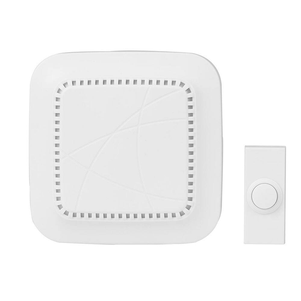 Heath Zenith White Plastic Wireless Battery-Operated Doorbell Kit ...
