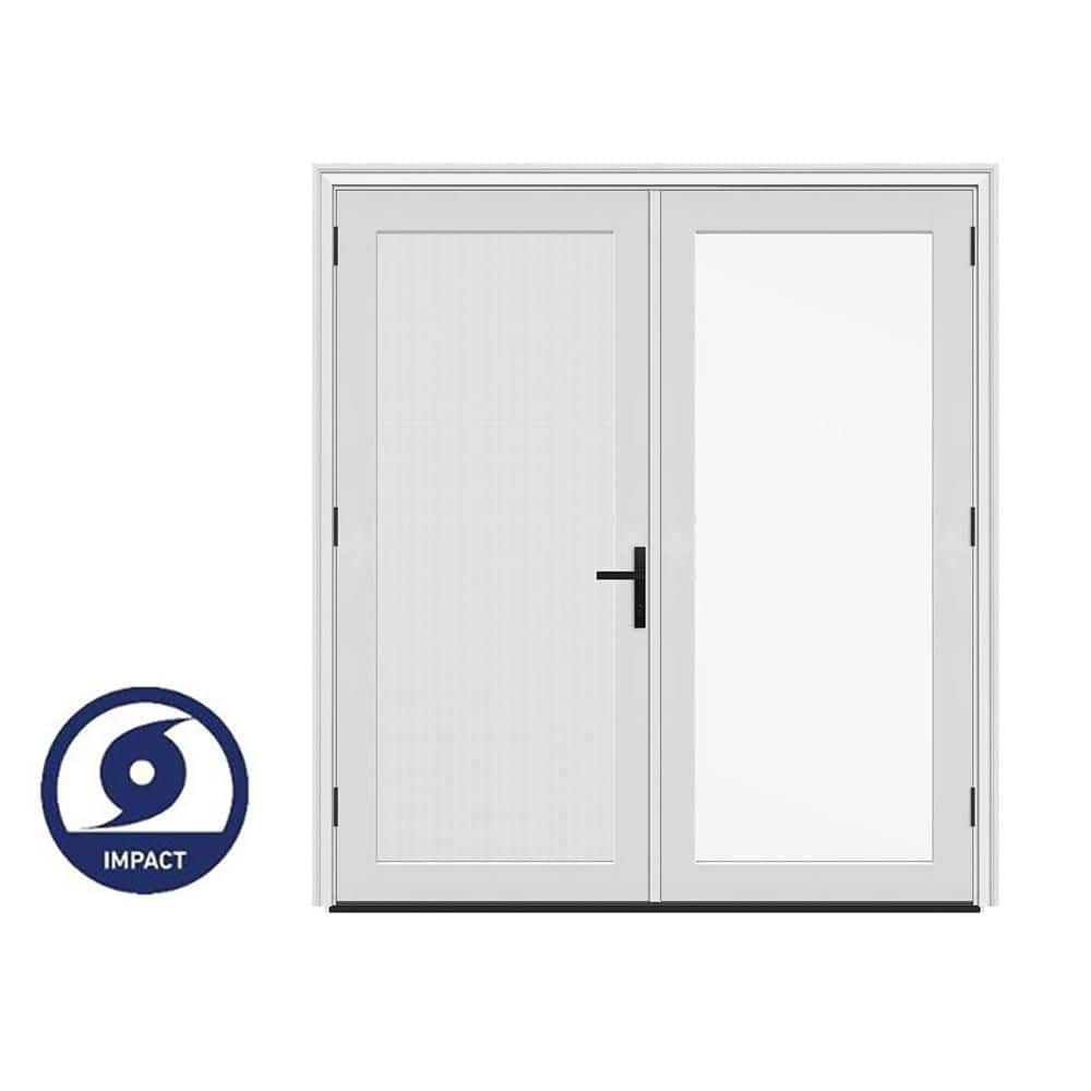 JELD-WEN 60in. x80 in. F4500 Right-Hand/Outswing Primed Fiberglass ...