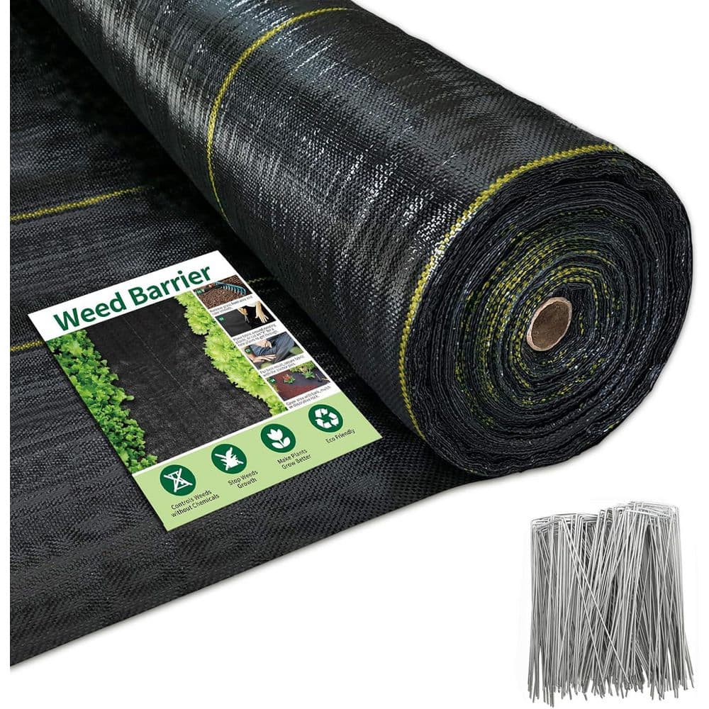 Shade&Beyond 6 ft. x 300 ft. Durable Weed Barrier Fabric, Heavy-Duty ...