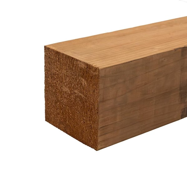 6 in. x 6 in. x 8 ft. Redwood Timber Appearance Grade Cedar Board Non ...