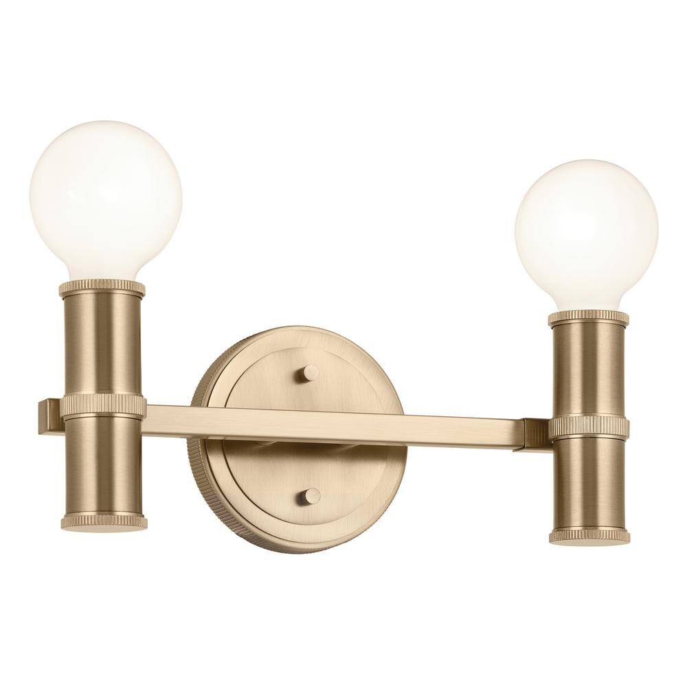 KICHLER Torche 13 in. 2-Light Champagne Bronze Modern Bathroom Vanity ...
