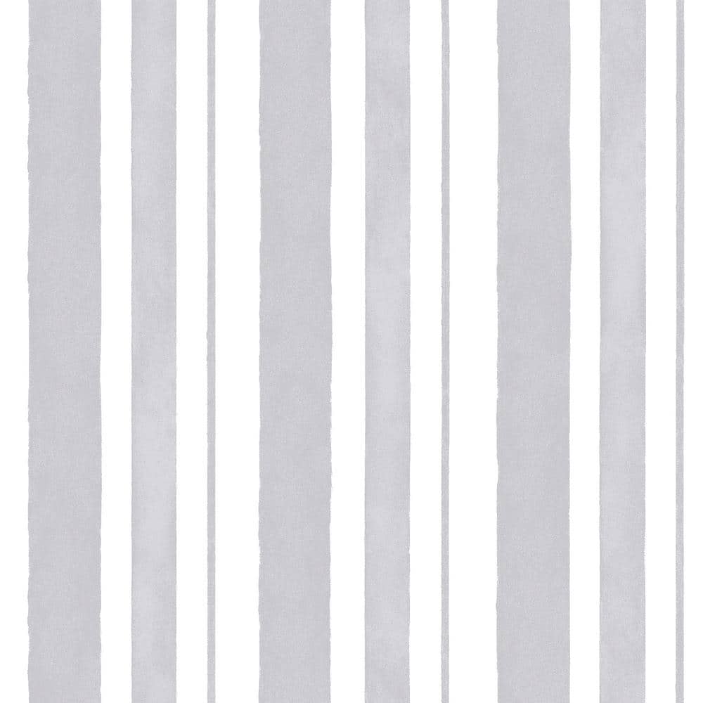 Shabby Chic Watercolor Stripe Grey Wallpaper 125118 - The Home Depot