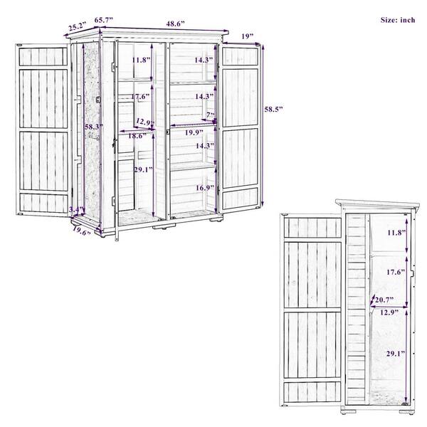 Sudzendf 4 ft. W x 2 ft. D Brown Wood Storage Shed,Garden Sudzendf 4 ft. W x 2 ft. D Brown Wood Storage Shed,Garden