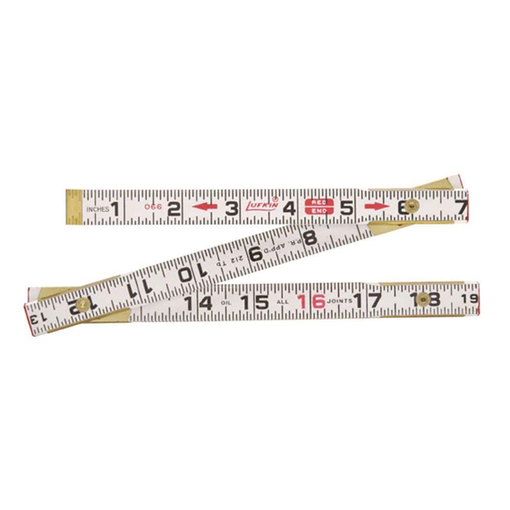 Crescent Lufkin 5/8 in. x 6 ft. Wood Rule Fold Red End 066SN - The Home ...