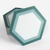 sunwings Green Hexagon 8 in. x 9 in. Vinyl Peel and Stick Backsplash ...
