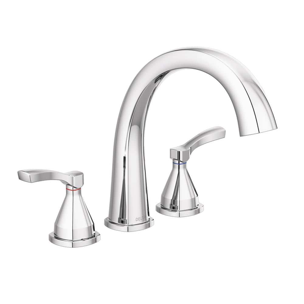 Delta Stryke 2-Handle Deck Mount Roman Tub Faucet Trim Kit in Chrome ...