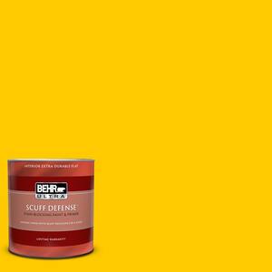 BEHR PREMIUM PLUS 5 gal. #370B-7 Yellow Flash Flat Low Odor Interior ...