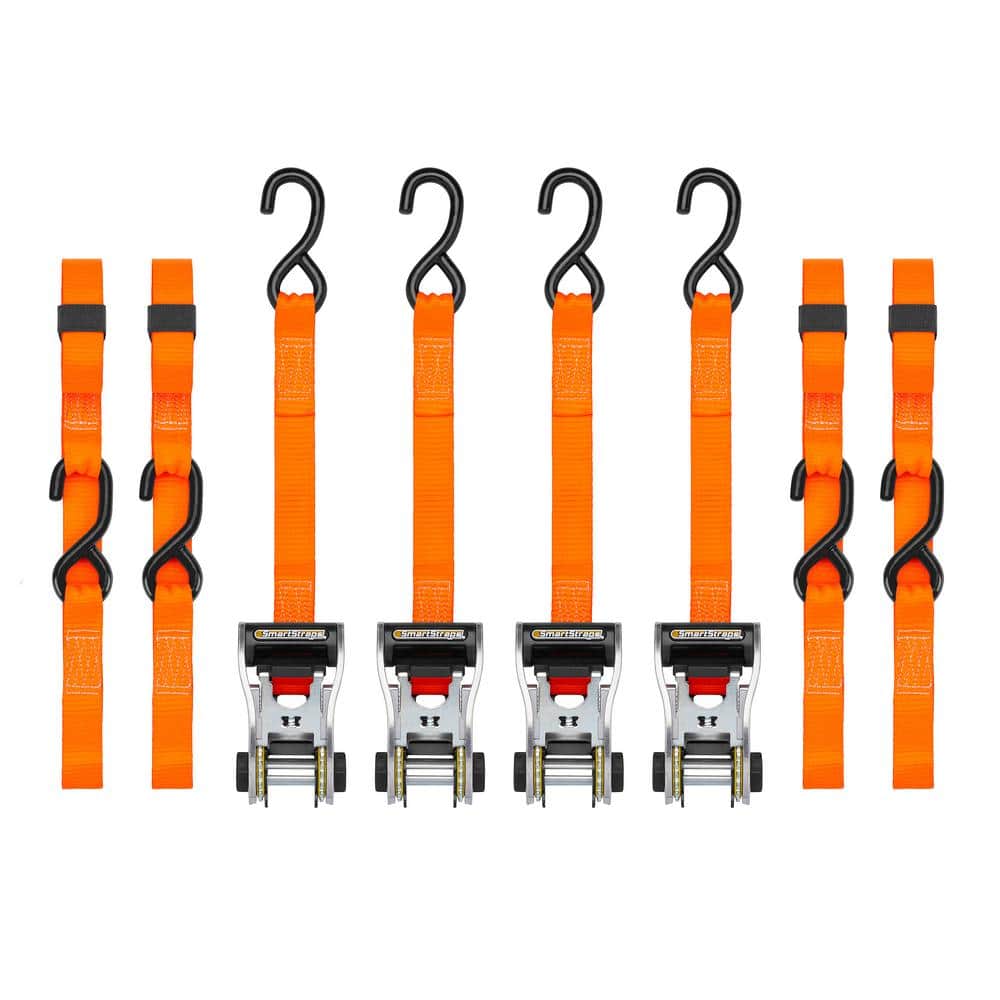 SmartStraps 14 ft. Orange RatchetX Tie Down Straps with 1,000 lb. Safe ...