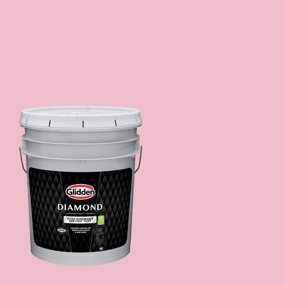 Glidden Diamond 5 gal. PPG1183-3 Rose Melody Satin Interior Paint with ...
