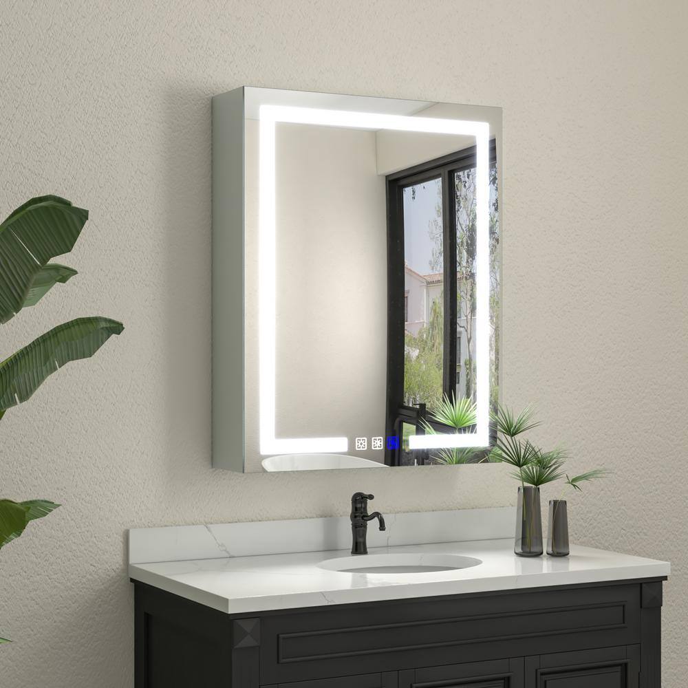 WOODSAM 24 in. W x 30 in. H Rectangular Silver Aluminum Recessed ...