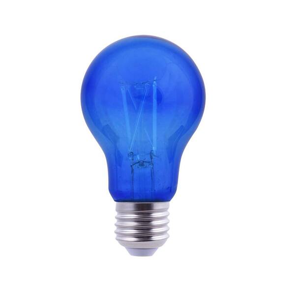 EcoSmart 40-Watt Equivalent A19 LED Light Bulb Party Bulb Blue Colored ...
