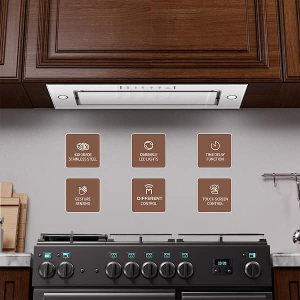 VIKIO 36 in. 900CFM Convertible Insert Range Hood with VIKIO 36 in. 900CFM Convertible Insert Range Hood with