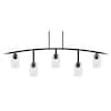 Siena 5-Light Matte Black Billiard-Light with Clear Bubble Glass Shades ...