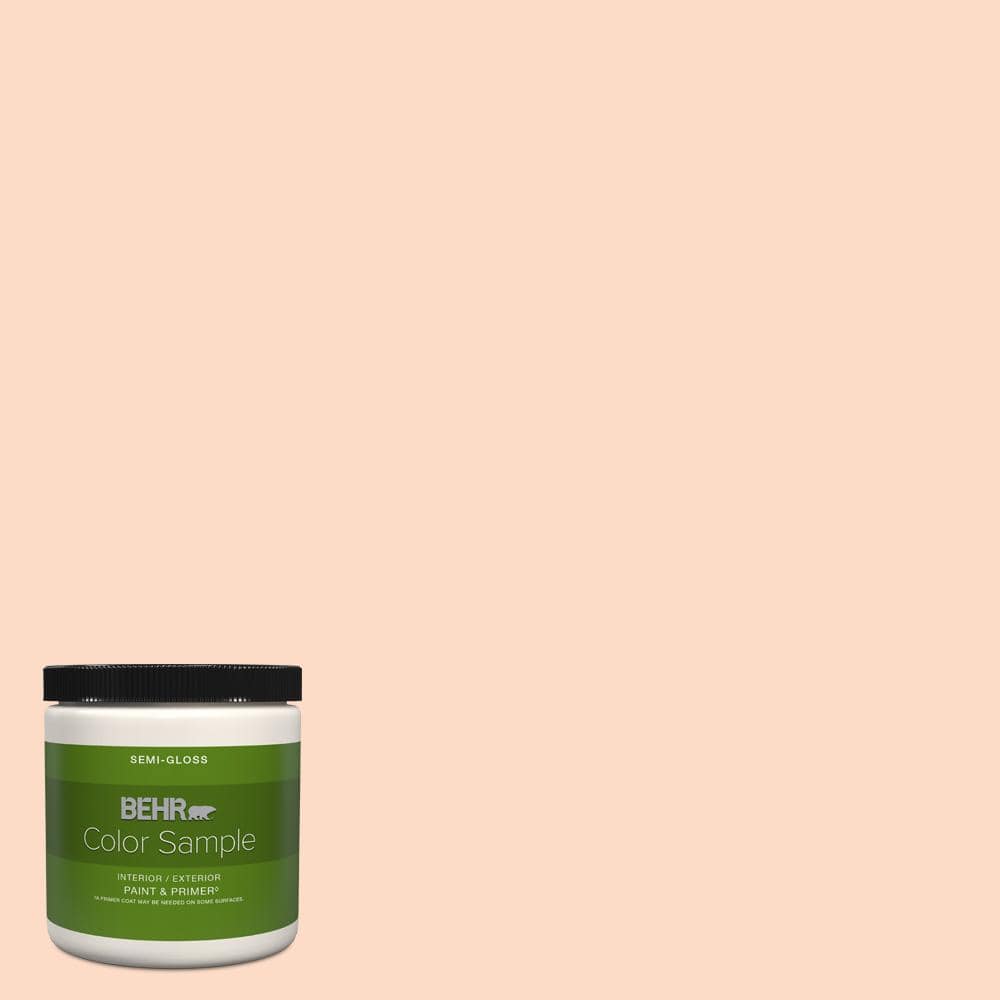 BEHR PREMIUM PLUS 8 oz. #250C-2 Sugared Peach Semi-Gloss Interior ...