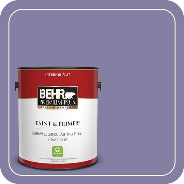 BEHR PREMIUM PLUS 1 gal. #640D-6 Chinese Violet Flat Low Odor Interior ...