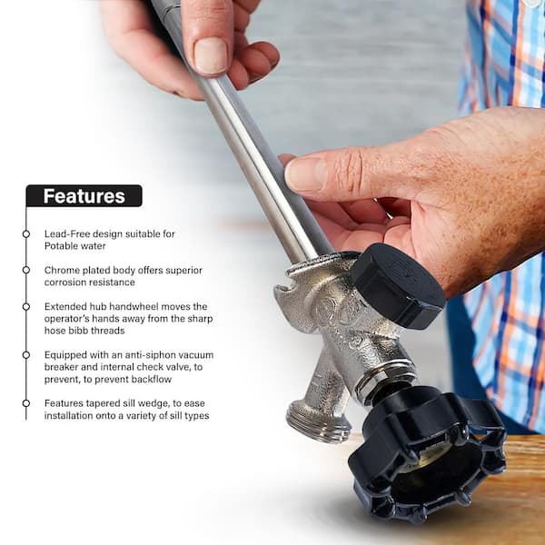 PLUMBFLEX 10 in. Anti-Siphon Sillcock Frost Free Outdoor Faucet with 1/ ...