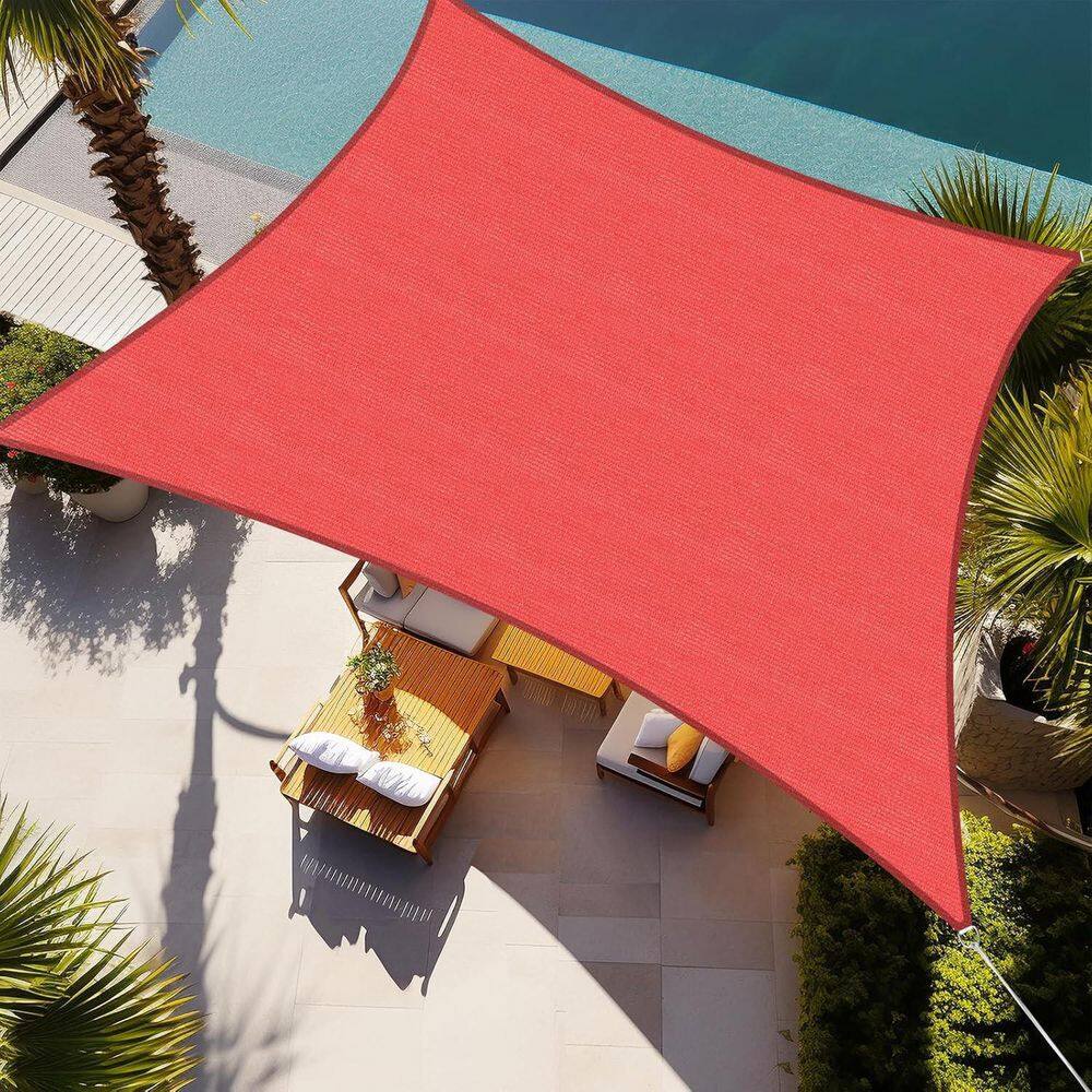 12 ft. x 12 ft. Sun Shade Sail, Square UV Block Shade, for Backyard ...