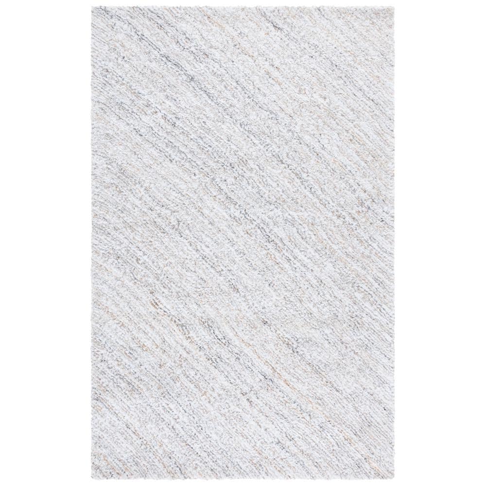 SAFAVIEH Glory Shag 4 ft. x 6 ft. Ivory/Beige Abstract Wavy Area Rug ...