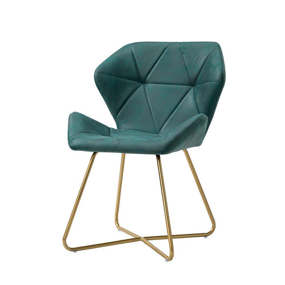 ARTFUL LIVING DESIGN Elisa Green Side Chair with X-Shaped Metal Base ...