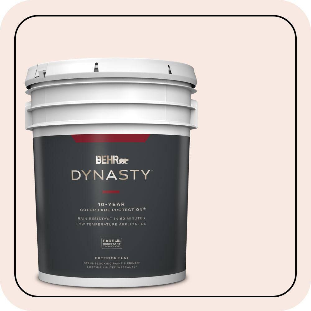 BEHR DYNASTY 5 gal. #200C-1 Hush Pink Flat Exterior Stain-Blocking ...
