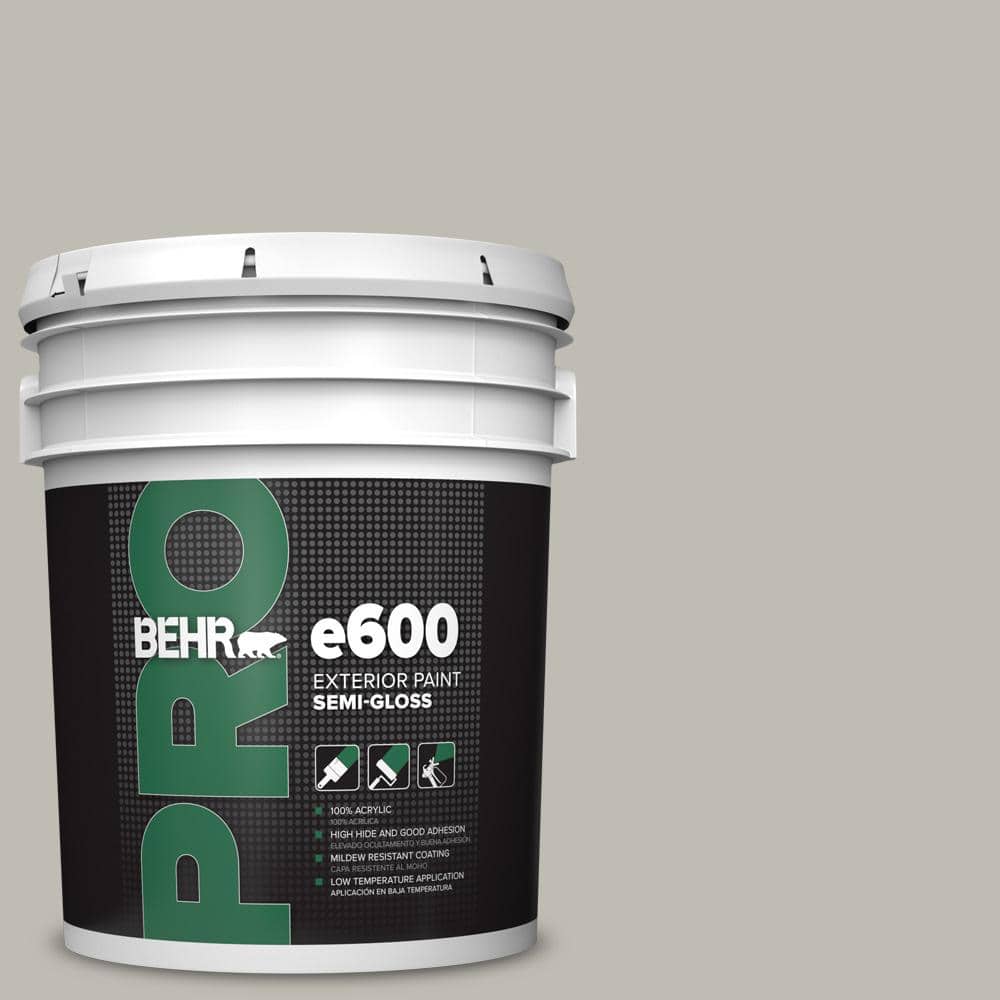 BEHR PRO 5 gal. #MQ6-23 Pumice Semi-Gloss Exterior Paint PR67005 - The ...