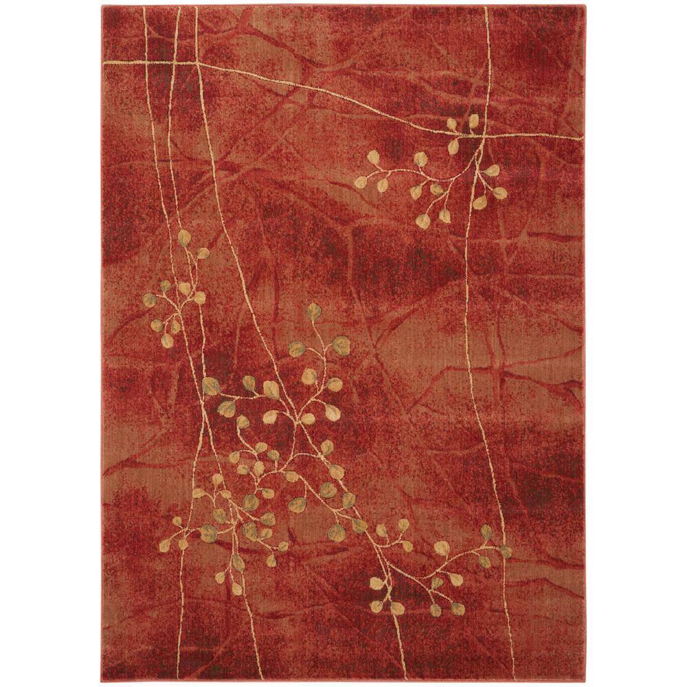 Nourison Somerset Flame 5 ft. x 7 ft. Oriental Modern Area Rug 048158 ...