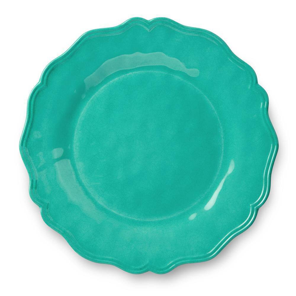 Certified International Isabella Teal Crackle Melamine Dinner Plate ...