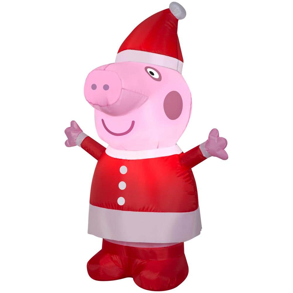 PEPPA PIG 3.5 ft. Inflatable Peppa Pig in Santa Outfit 118033 - The ...