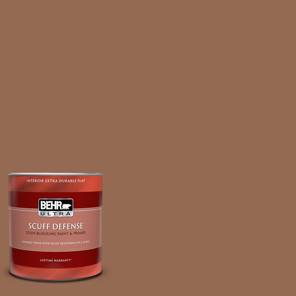 BEHR ULTRA 1 qt. #240F-6 Sable Brown Extra Durable Flat Interior Paint ...