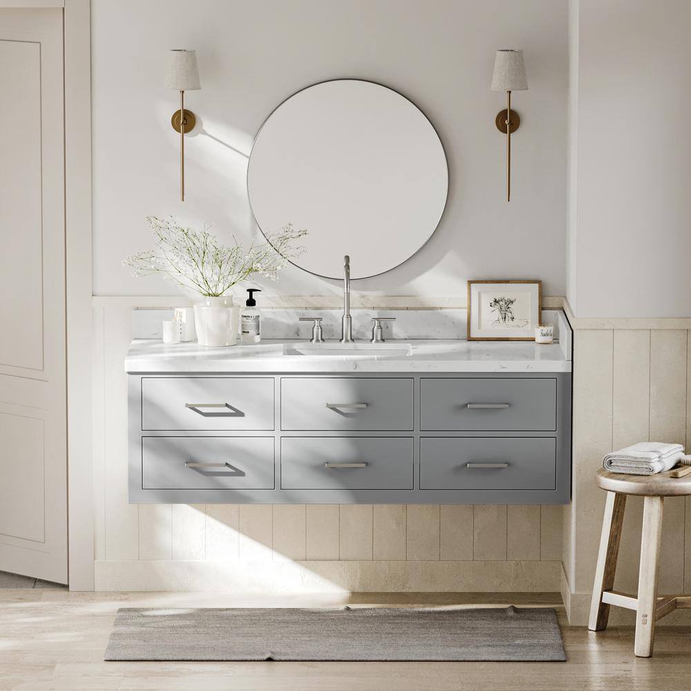 ARIEL Hutton 60.25 in. W x 22 in. D x 19.6 in. H Single Sink ...