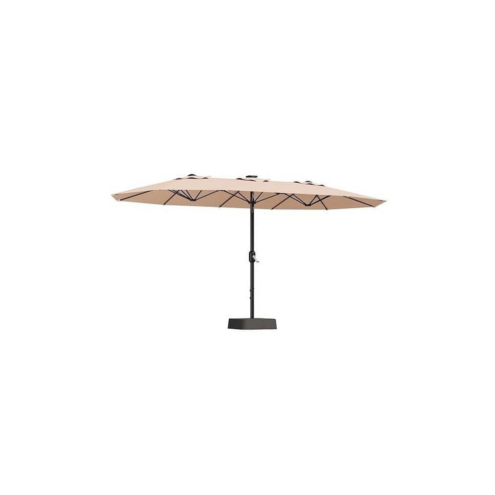 15 ft. Rectangular Outdoor Double-Sided Market Patio Umbrella with ...