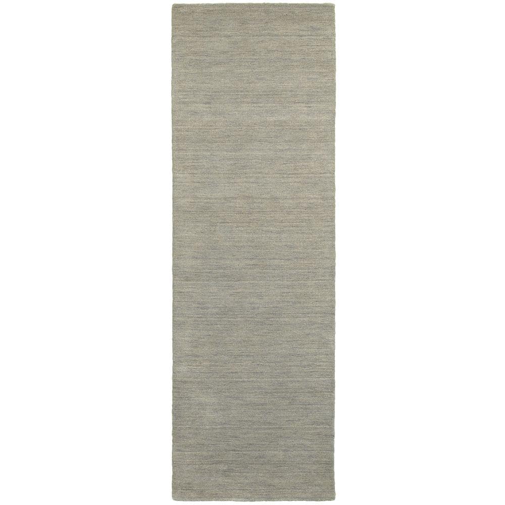 AVERLEY HOME Aiden Grey/Grey 2 ft. x 8 ft. Solid Runner Rug 003148 ...
