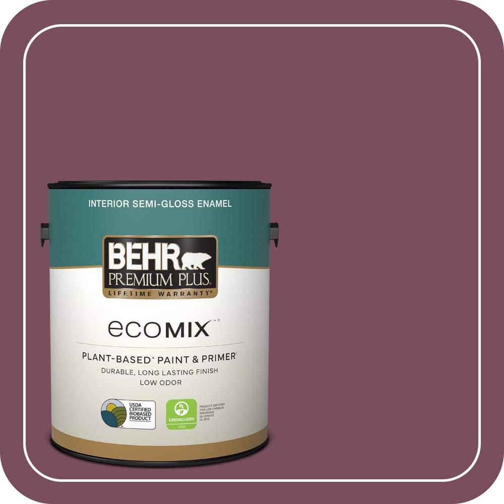 BEHR PREMIUM PLUS 1 gal. #100D-7 Maroon Semi-Gloss Enamel EcoMix Plant ...