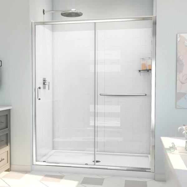 DreamLine Infinity-Z 30 in. D x 60 in. W x 78-3/4 in. H Sliding Shower ...