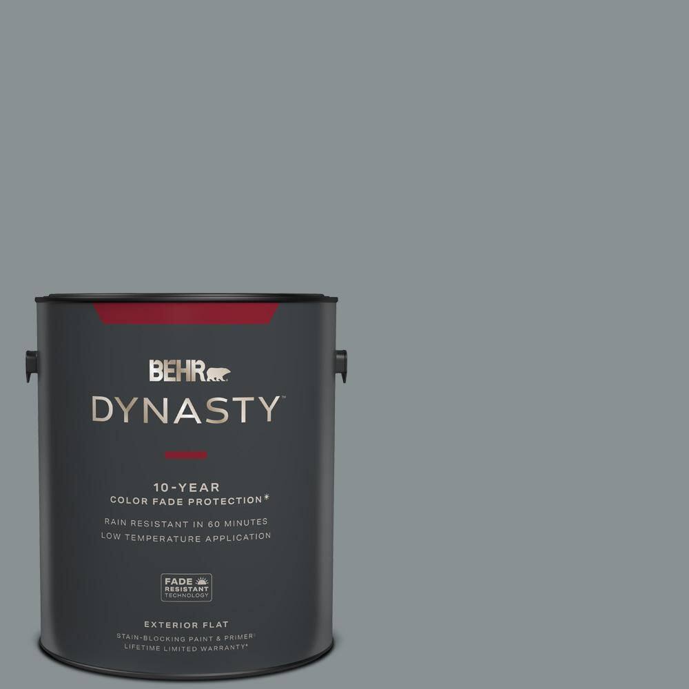 BEHR DYNASTY 1 gal. #MQ5-29 Gotham Gray Flat Exterior Stain-Blocking ...