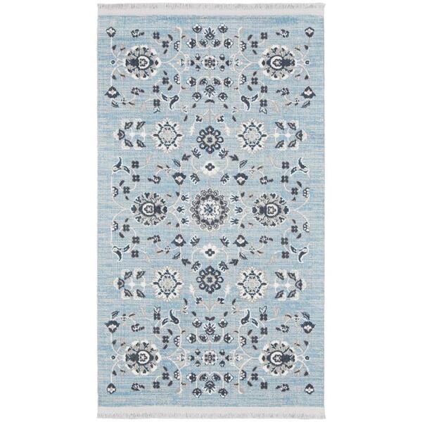 Nourison Lennox Light Blue doormat 2 ft. x 4 ft. Botanical Transitional ...