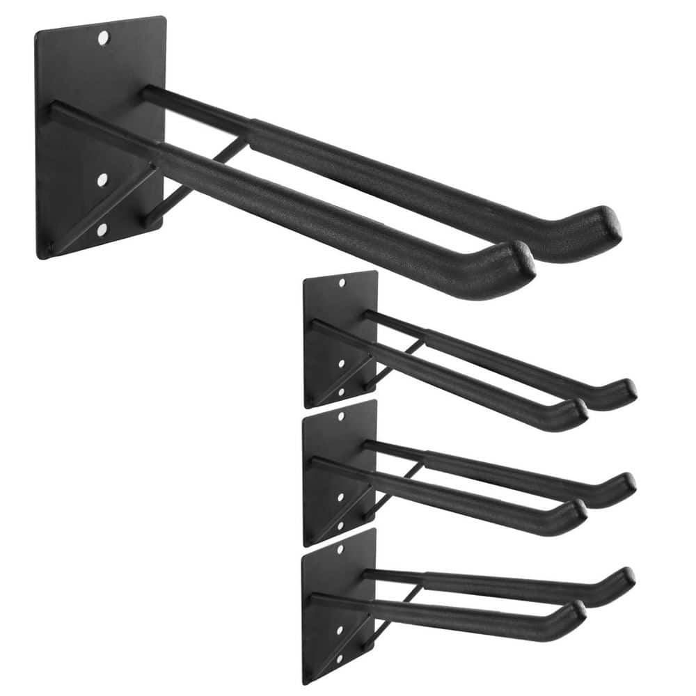 Vrbgify 14in. Black Steel Heavy Duty Garage Hooks with Support Rods ...