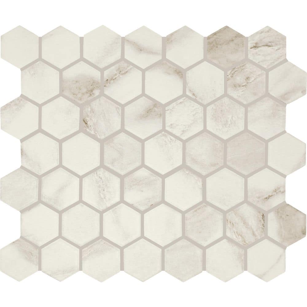 Daltile Perpetuo Brilliant White 10 in. x 12 in. Glazed Ceramic Mosaic ...