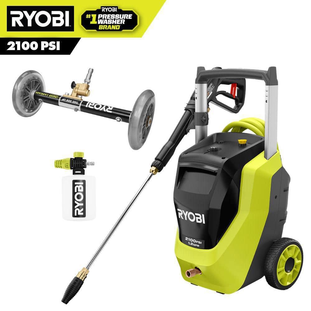 RYOBI 2100 PSI 1.2 GPM Cold Water Corded Electric Pressure Washer with ...