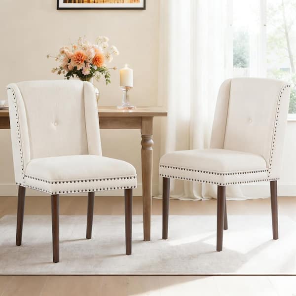CHRISTOPHER KNIGHT HOME Thunder Luxury Rivet Beige+Walnut Fabric ...