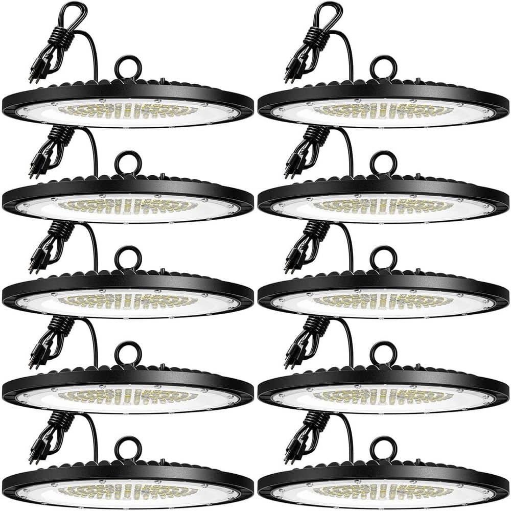 Amico 11.8 in. 10-Pack 200-Watt Integrated UFO LED High Bay Light ...