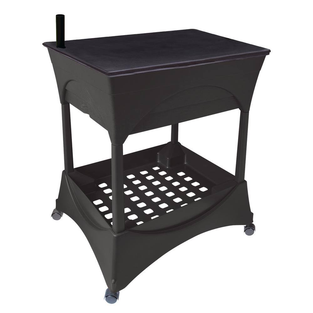 CITY PICKERS 20 in. x 24 in. Charcoal Resin Outdoor Easy Picker Raised ...